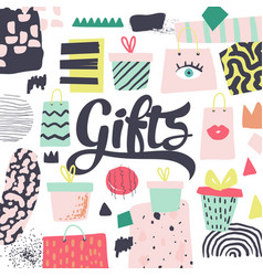 Surprise gift with frame Royalty Free Vector Image