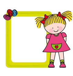 Cute cartoon kids frame Royalty Free Vector Image