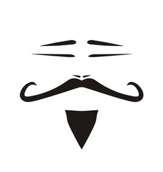 Chinese man face with mustache and slanted eyes Vector Image