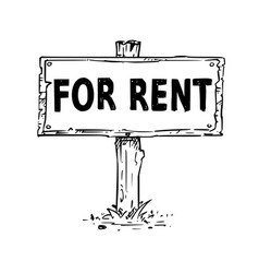 Empty blank sign board drawing Royalty Free Vector Image