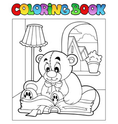 Coloring book with teddy bear 2 Royalty Free Vector Image