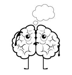 Isolated thinking brain cartoon Royalty Free Vector Image