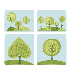 Spring Trees Set Royalty Free Vector Image - VectorStock