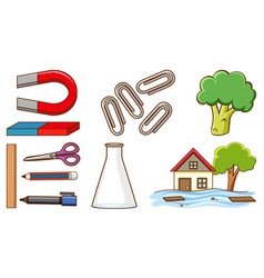 Set Magnets In Different Shapes On White Vector Image