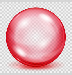 Red transparent glass button Royalty Free Vector Image
