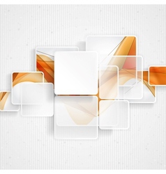 White square element on stripes background Vector Image