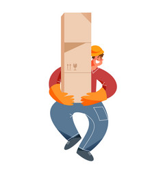 Cartoon loader construction worker Royalty Free Vector Image