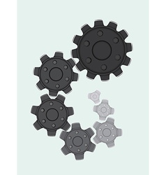 Connected cogs gears Royalty Free Vector Image