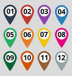 Map marker with icons-set two Royalty Free Vector Image