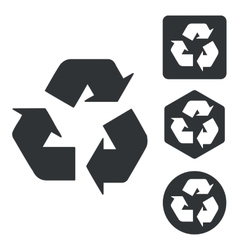 Recycling logo icon recycled black sign isolated Vector Image