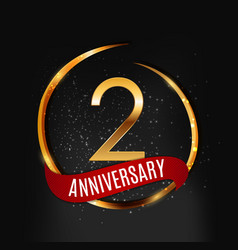 Template 2 years anniversary Royalty Free Vector Image