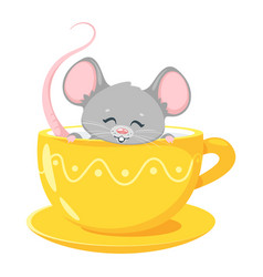 Barat sitting in cup cartoon character Royalty Free Vector