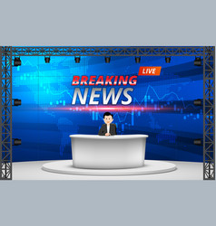 Breaking news background studio Royalty Free Vector Image