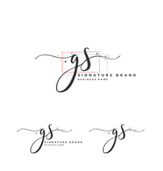 G s gs initial letter handwriting and signature Vector Image