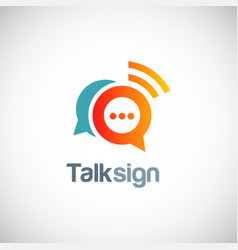 Talk sign chat communication logo Royalty Free Vector Image