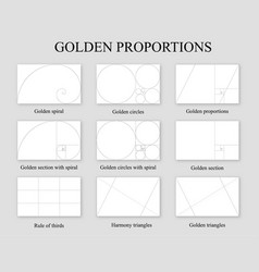 Golden proportions set golden section ration Vector Image