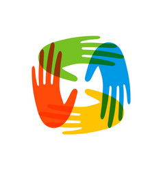 Human hands together for social help concept Vector Image