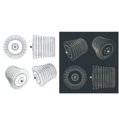 Jet engine compressor blades Royalty Free Vector Image