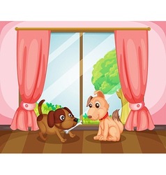 Dog under tree Royalty Free Vector Image - VectorStock