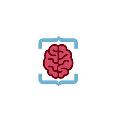 Book brain reading logo Royalty Free Vector Image