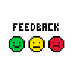 Set pixel smiley feedback - isolated Royalty Free Vector
