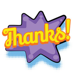 Thank you inscription cartoon bold colorful Vector Image