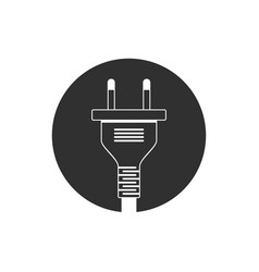 Electric plug with power connector linear icon Vector Image