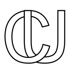 Logo sign jc cj icon sign interlaced letters c j Vector Image