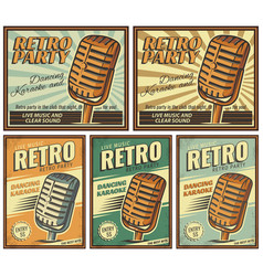 Vintage banner retro party Royalty Free Vector Image