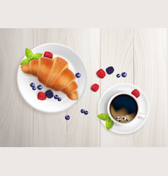 Breakfast realistic set Royalty Free Vector Image
