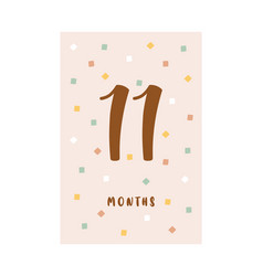 Eight month baby lettering in scandinavian Vector Image