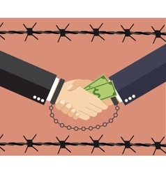 Cartoon businessman giving a bribe Royalty Free Vector Image