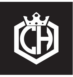 Ch logo monogram circle with piece ribbon style Vector Image