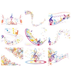 Colorful music notes Royalty Free Vector Image