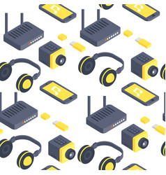 Isometric gadget computer devices icons Royalty Free Vector