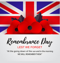 Remembrance day card lest we forget Royalty Free Vector