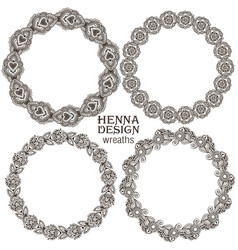 Set of henna floral frames Royalty Free Vector Image