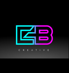 Af neon purple blue letters logo design Royalty Free Vector