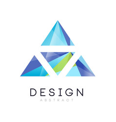 Creative crystal logo template abstract emblem in Vector Image