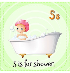 Flashcard letter S is for six Royalty Free Vector Image