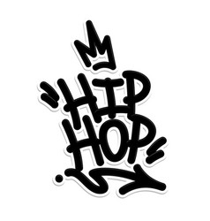 Hip hop tag graffiti style label lettering Vector Image
