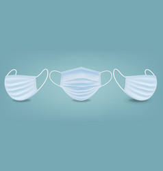 Medical mask banner with mint background Vector Image