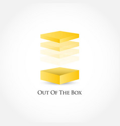 Open green box on white Royalty Free Vector Image