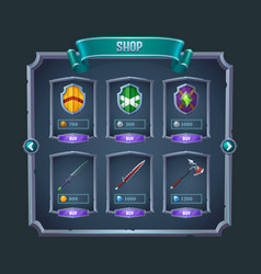 Medieval warriors shield and sword icons Vector Image