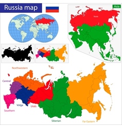 3d map region russia Royalty Free Vector Image