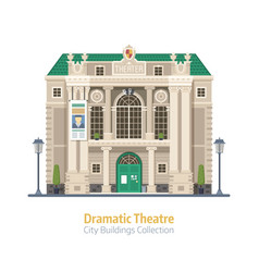 Dramatic theater building Royalty Free Vector Image