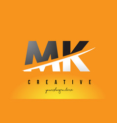 Km k m letter modern logo design with yellow Vector Image