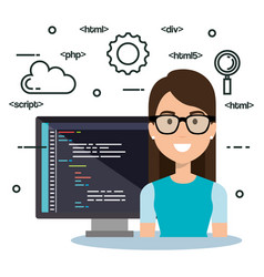 Software programmer cartoon Royalty Free Vector Image