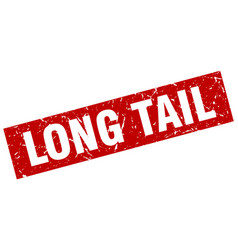 Square grunge red long tail stamp Royalty Free Vector Image