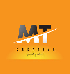 Wt w t letter modern logo design with yellow Vector Image